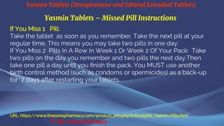 Yasmin Tablets (Drospirenone and Ethinyl Estradiol Tablets) | PDF