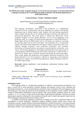 The effectiveness of academic AIUOE for deaf students | PDF