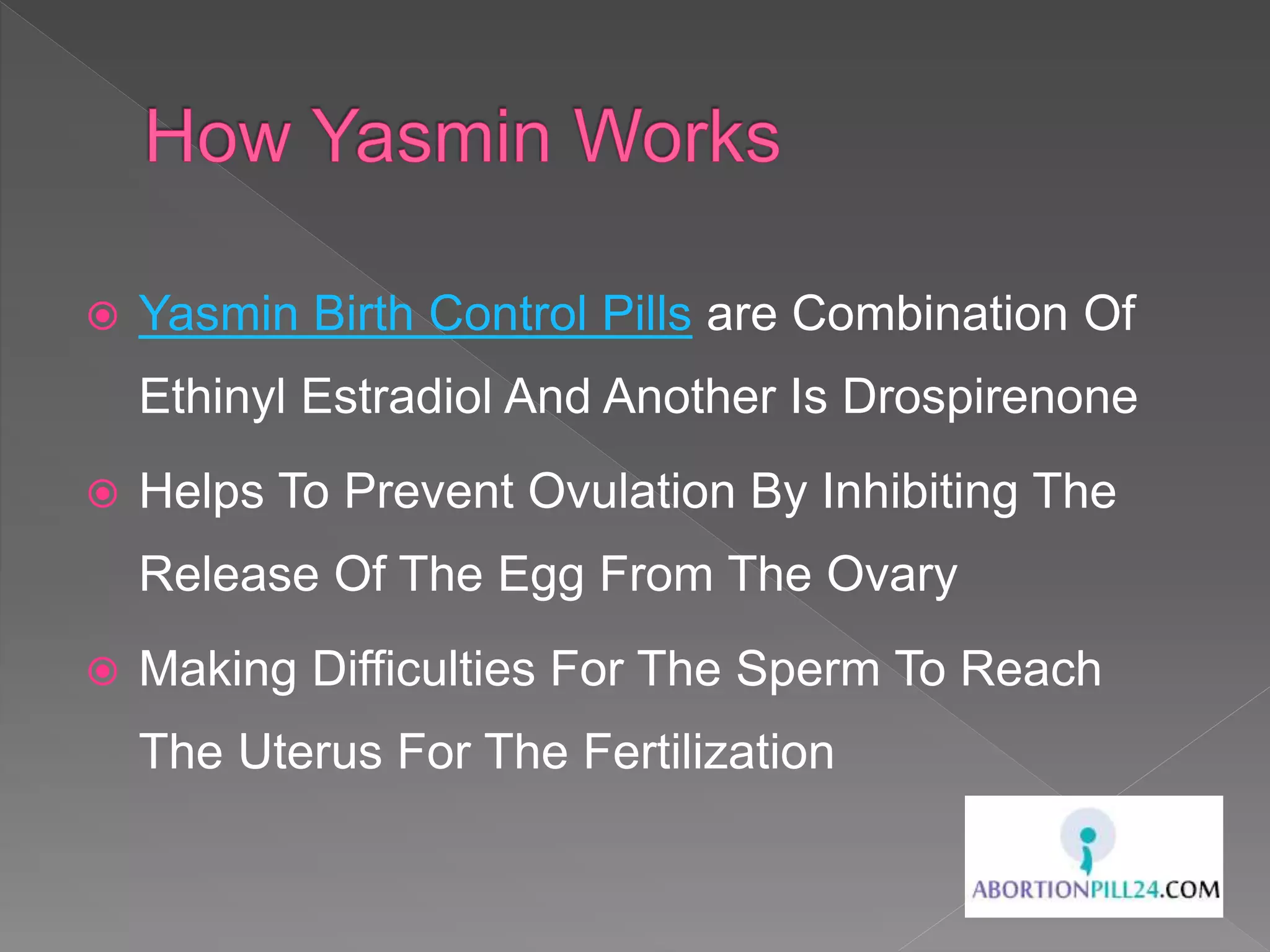 Yasmin Birth Control Pill | PPT