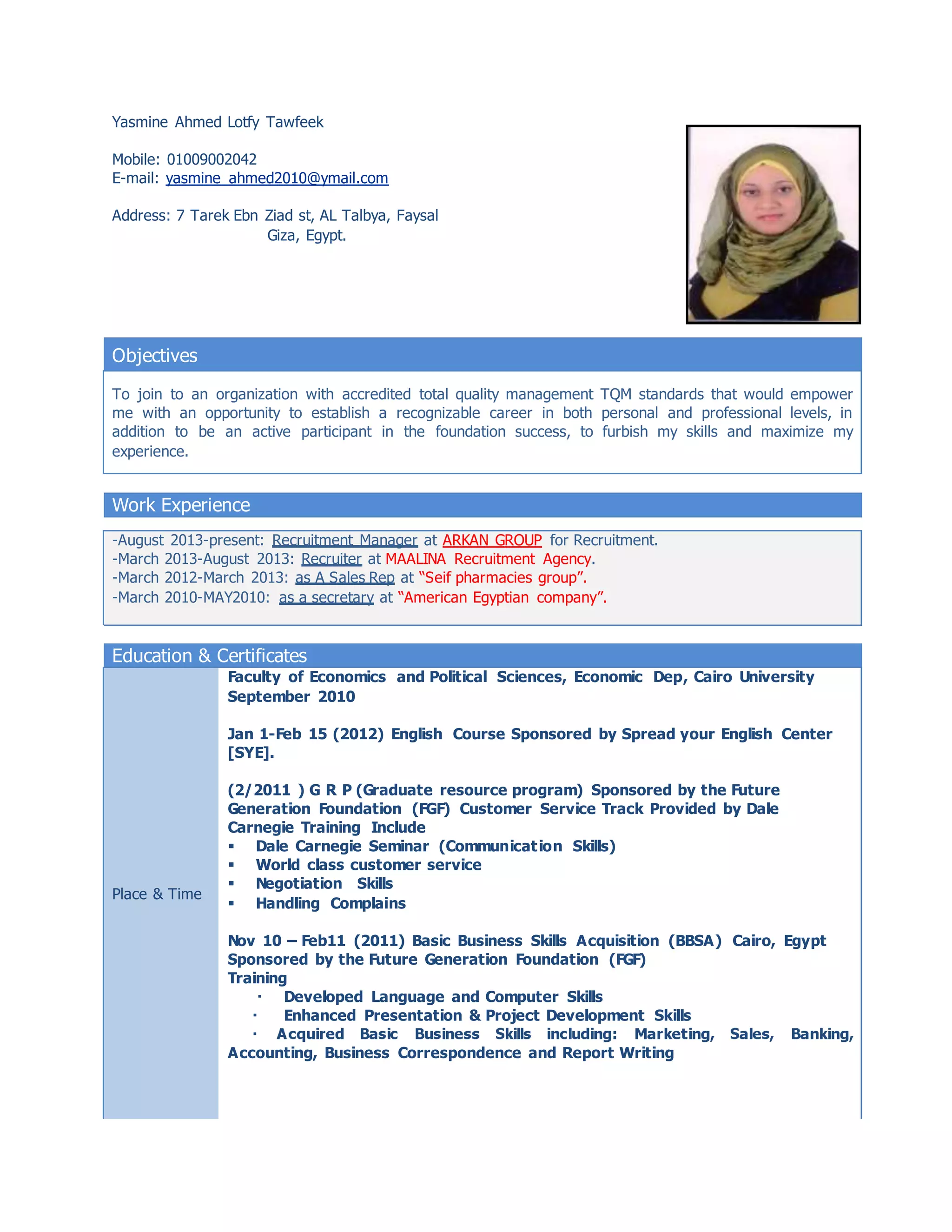 Yasmine ahmed lotfy | DOCX | Business | Business and Finance