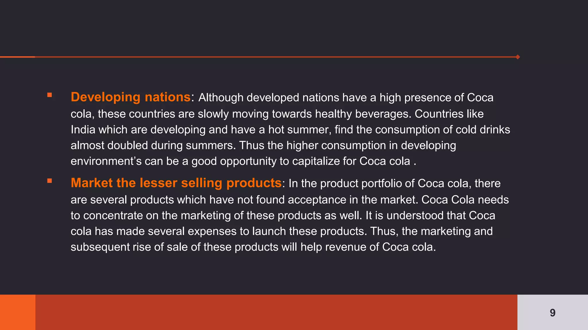 Coca cola swot analysis | PPTX