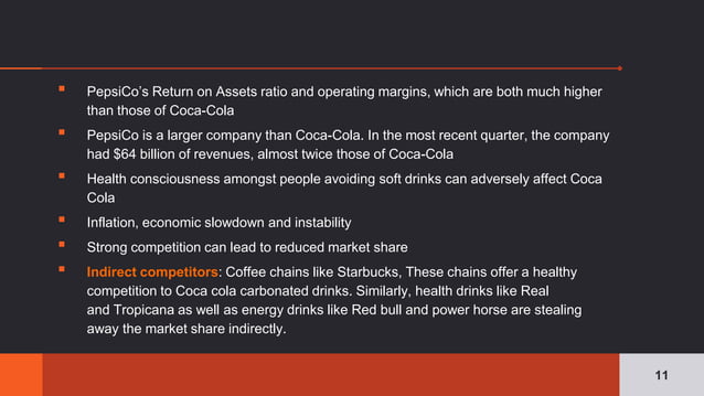 Coca cola swot analysis | PPTX | Commodities | Economy