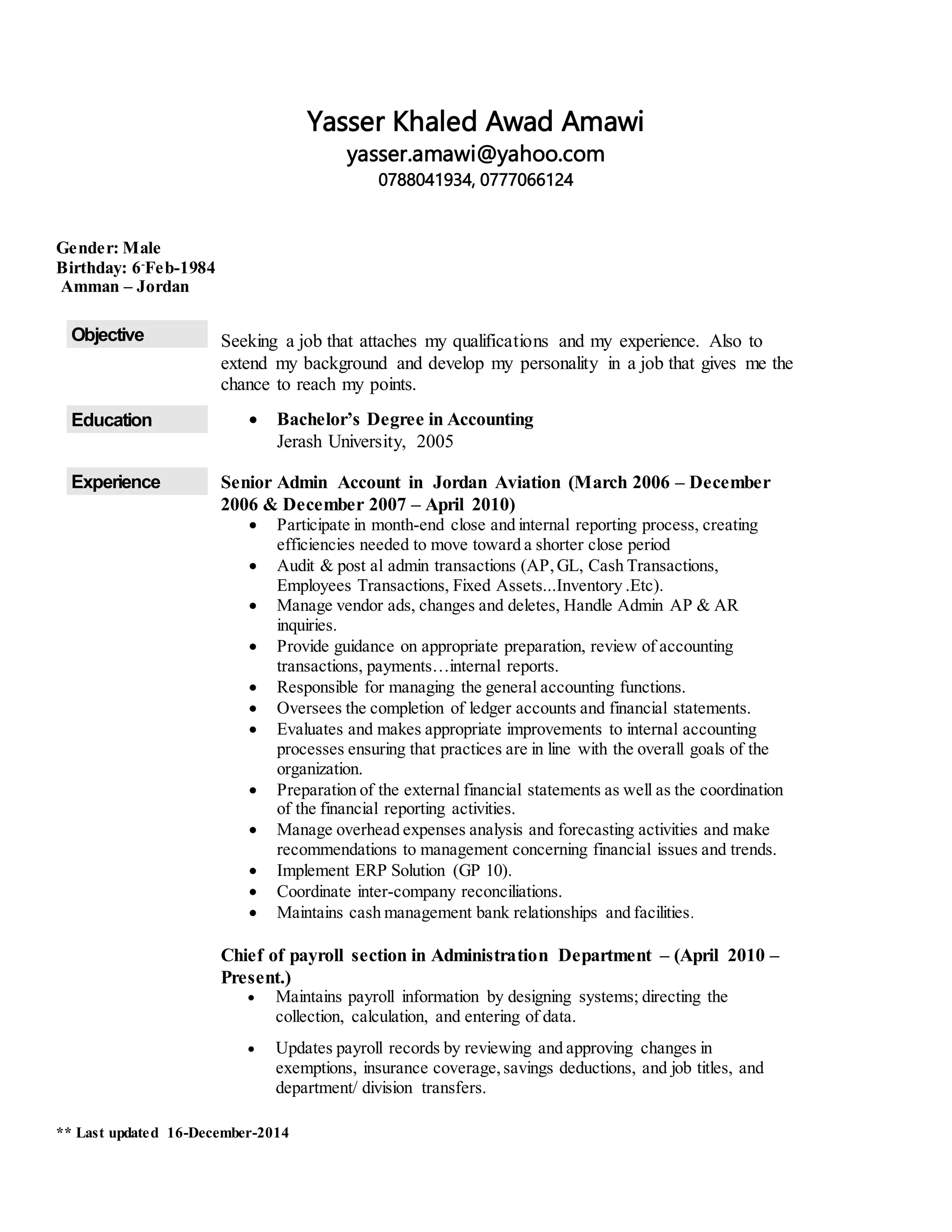 Yasser amawicv | PDF