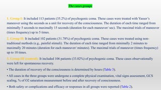 Yasser's Maneuver for Regaining the Consciousness in the Psychogenic ...