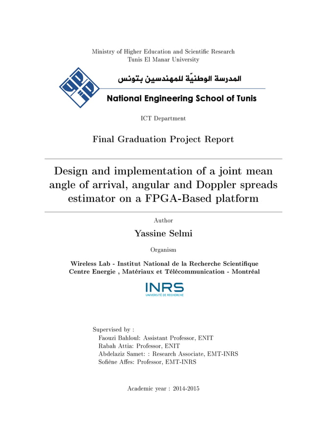 [PFE] Design and implementation of an AoA, AS and DS estimator on FPGA ...