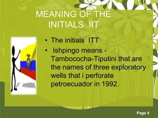 Yasuni itt h | PPT | Free Download