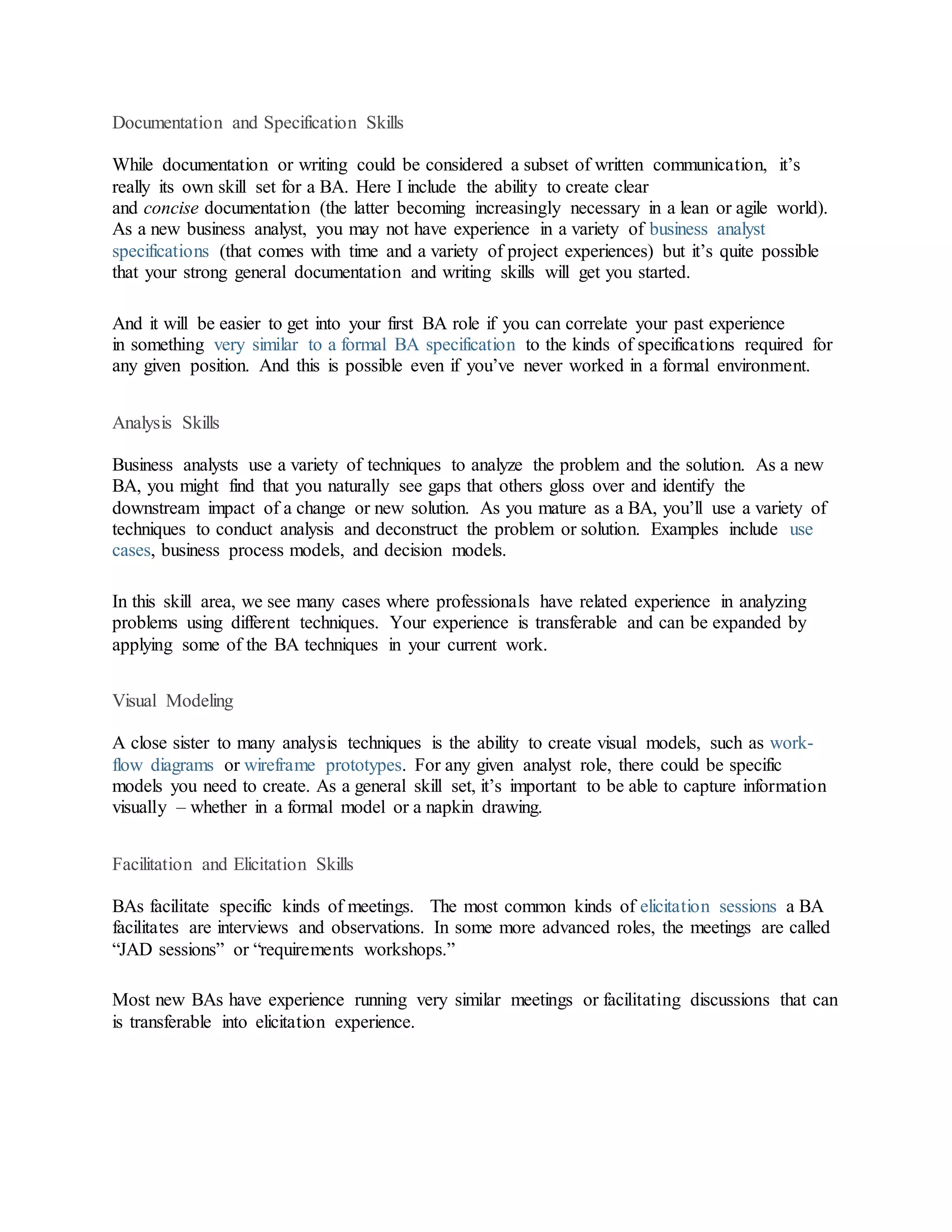 Business Analyst Documentation | DOCX