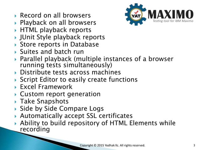 Yat Maximo Yodhak Automation Testing Framework For Maximo Ppt 2631