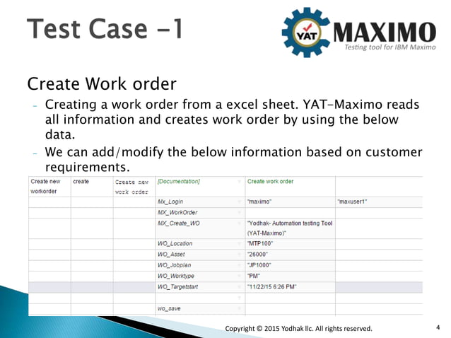 Yat Maximo Yodhak Automation Testing Framework For Maximo Ppt