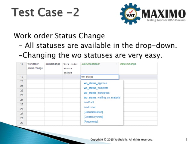 Yat Maximo Yodhak Automation Testing Framework For Maximo Ppt 6056