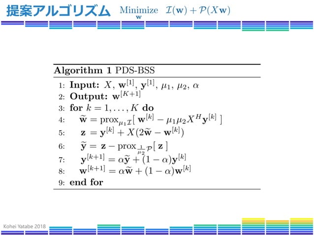 近接分離最適化によるブラインド⾳源分離（blind Source Separation Via Proximal Splitting Algorithm） Ppt
