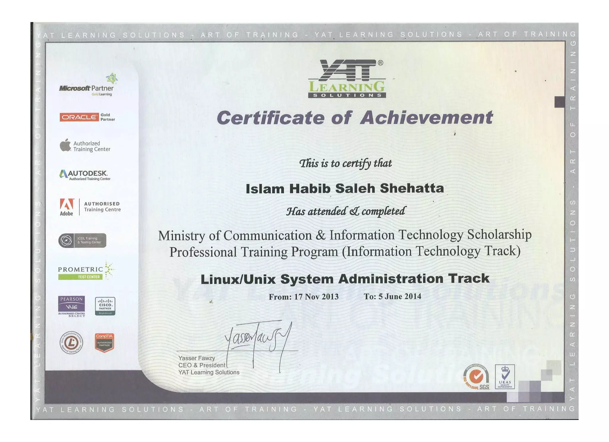 Yat certificate | PDF