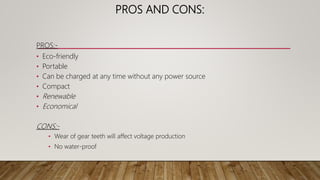 PPT On "Walk N Charge" By Using Dynamo | PPT