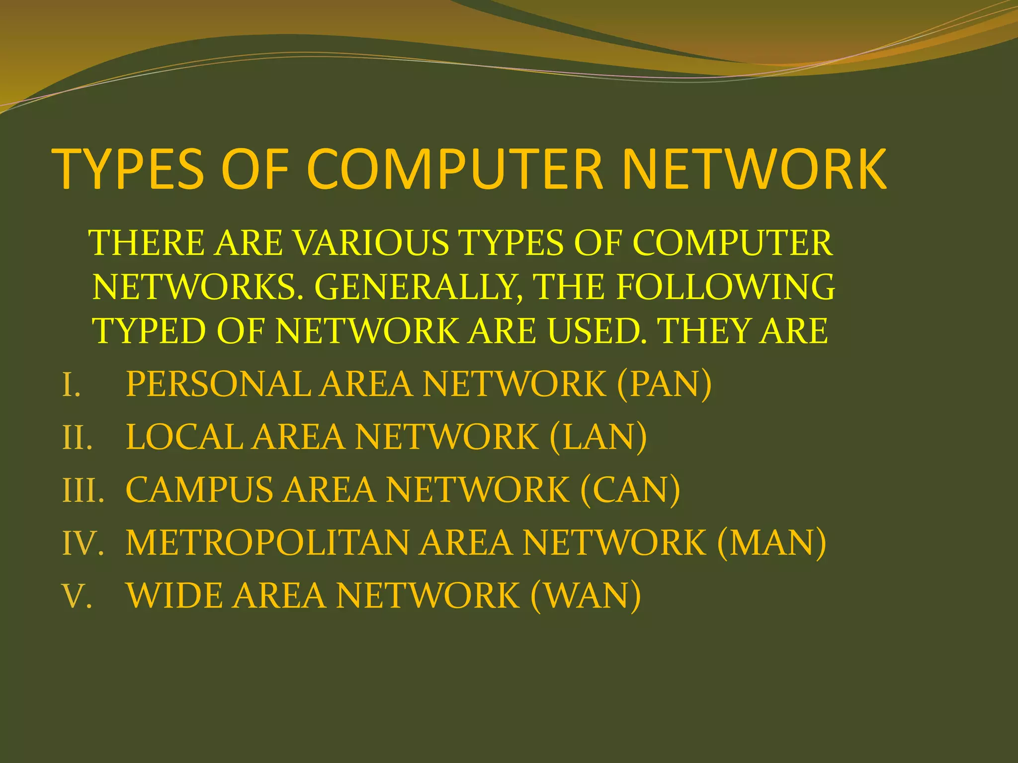 types of computer networks | PPT