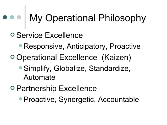 Yatman Lai's Operational Philosophy | PPT