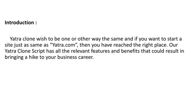 Yatra clone script | PPT