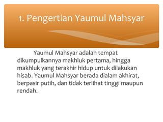 Yaumul mahsyar | PPT
