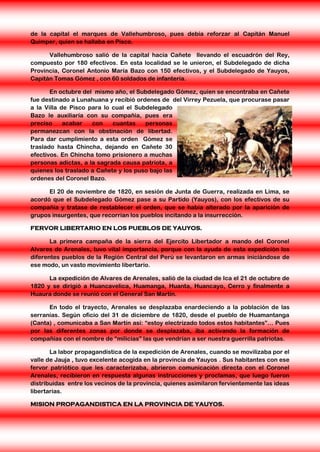Yauyos en la guerra por la independencia del peru y america | PDF