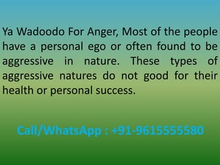Ya wadoodo for anger | PPT