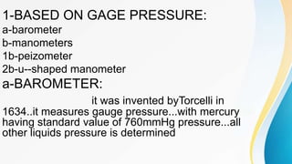 pressure measuring devices and its types,workingprinciple etc... | PPTX