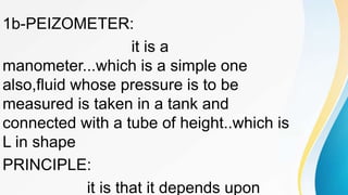 pressure measuring devices and its types,workingprinciple etc... | PPTX