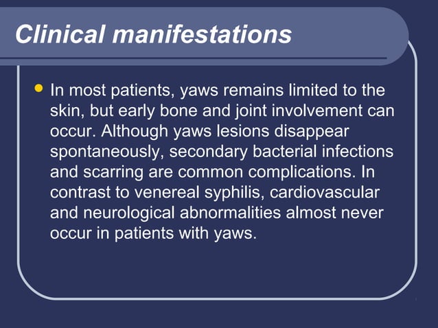 Yaws | PPT | Infectious Diseases | Diseases and Conditions
