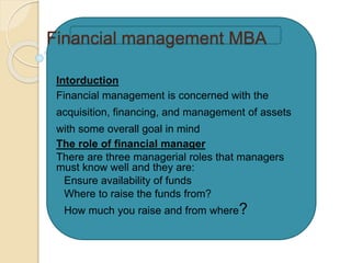 FINANCIAL MANAGEMENT ppt | PPT