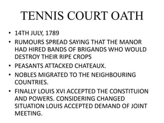 French Revolution part I tennis court oath | PPTX | Economy | Business ...