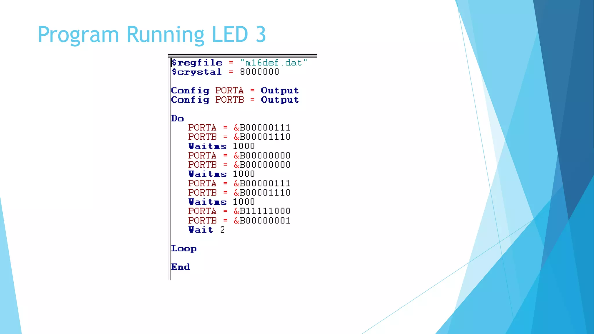 Running LED dengan Kontrol AT-Mega 16 | PPTX