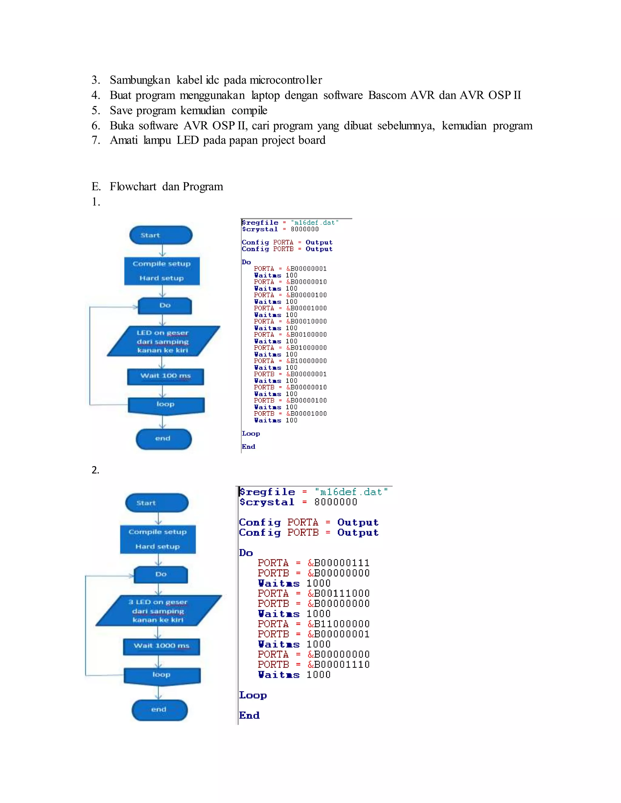 Running LED dengan Kontrol AT-Mega 16 | DOCX