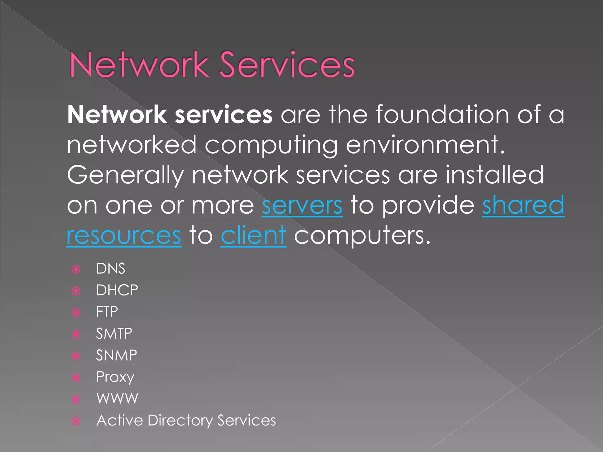 System and network administration network services | PPTX