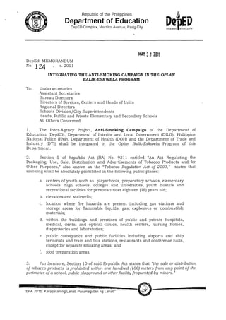 Department of Education Memo # 124 s. 2011 | PDF | Education