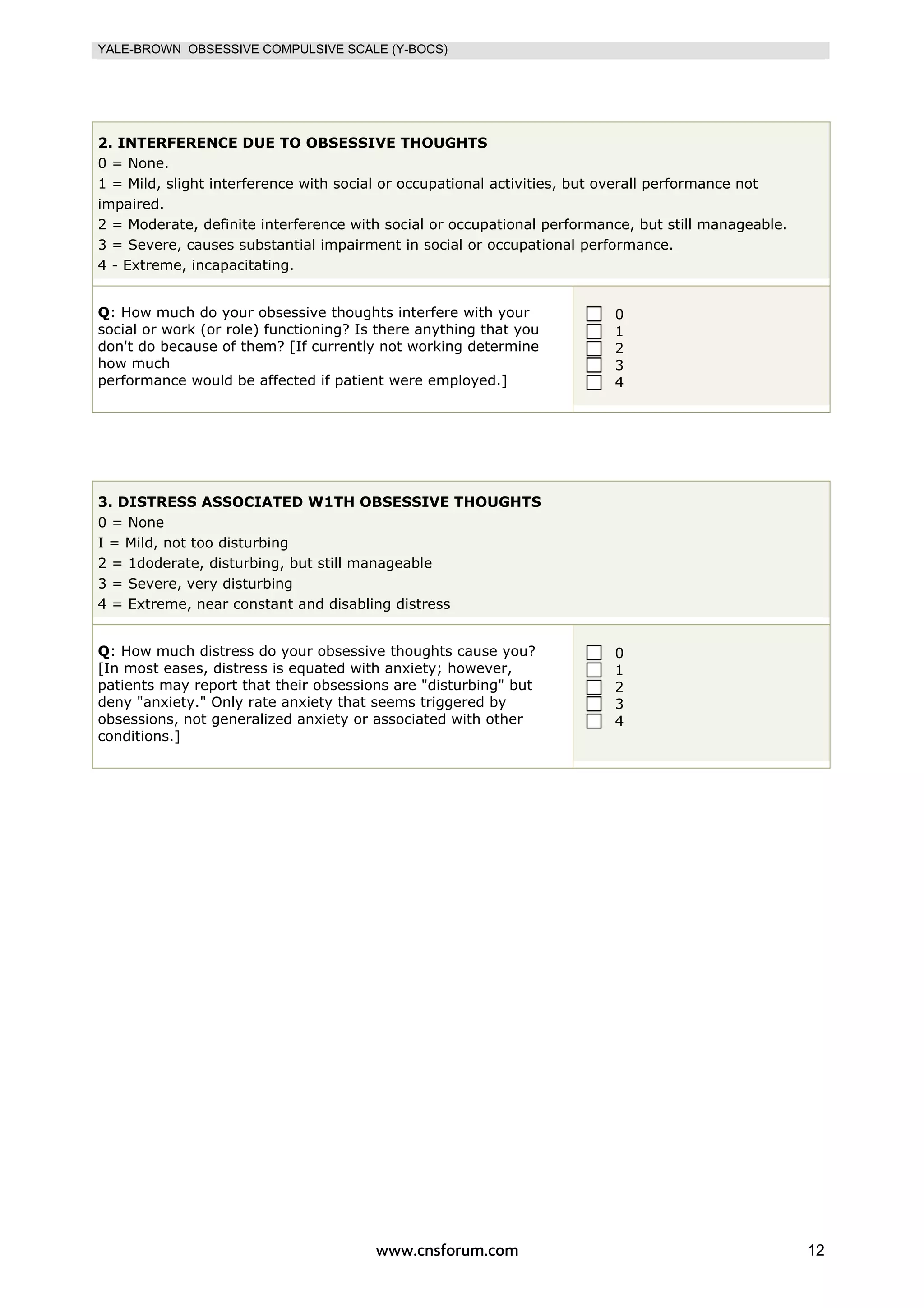 YBOCS | PDF