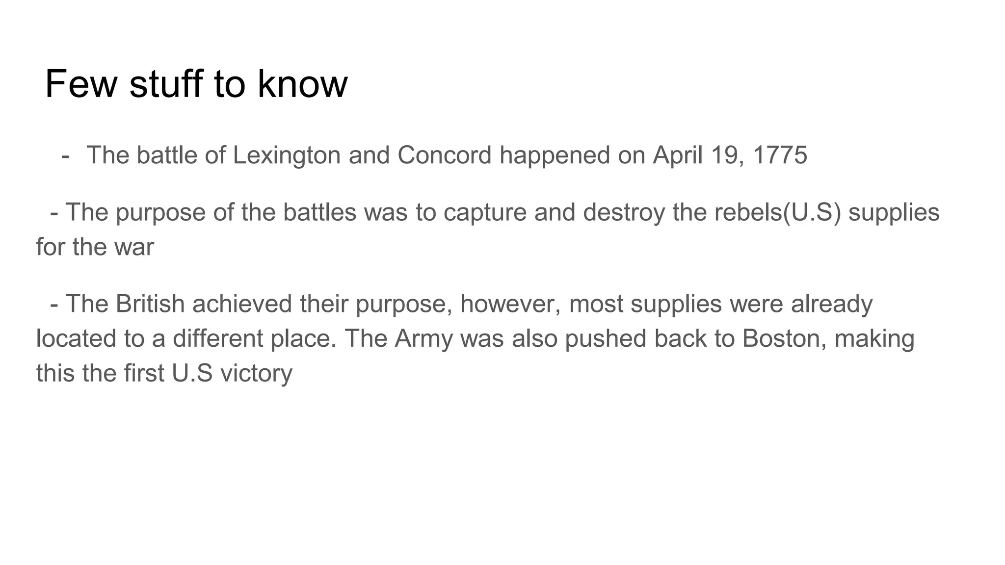 The first Revolutionary war battle: battle of Lexington and Concord | PPTX