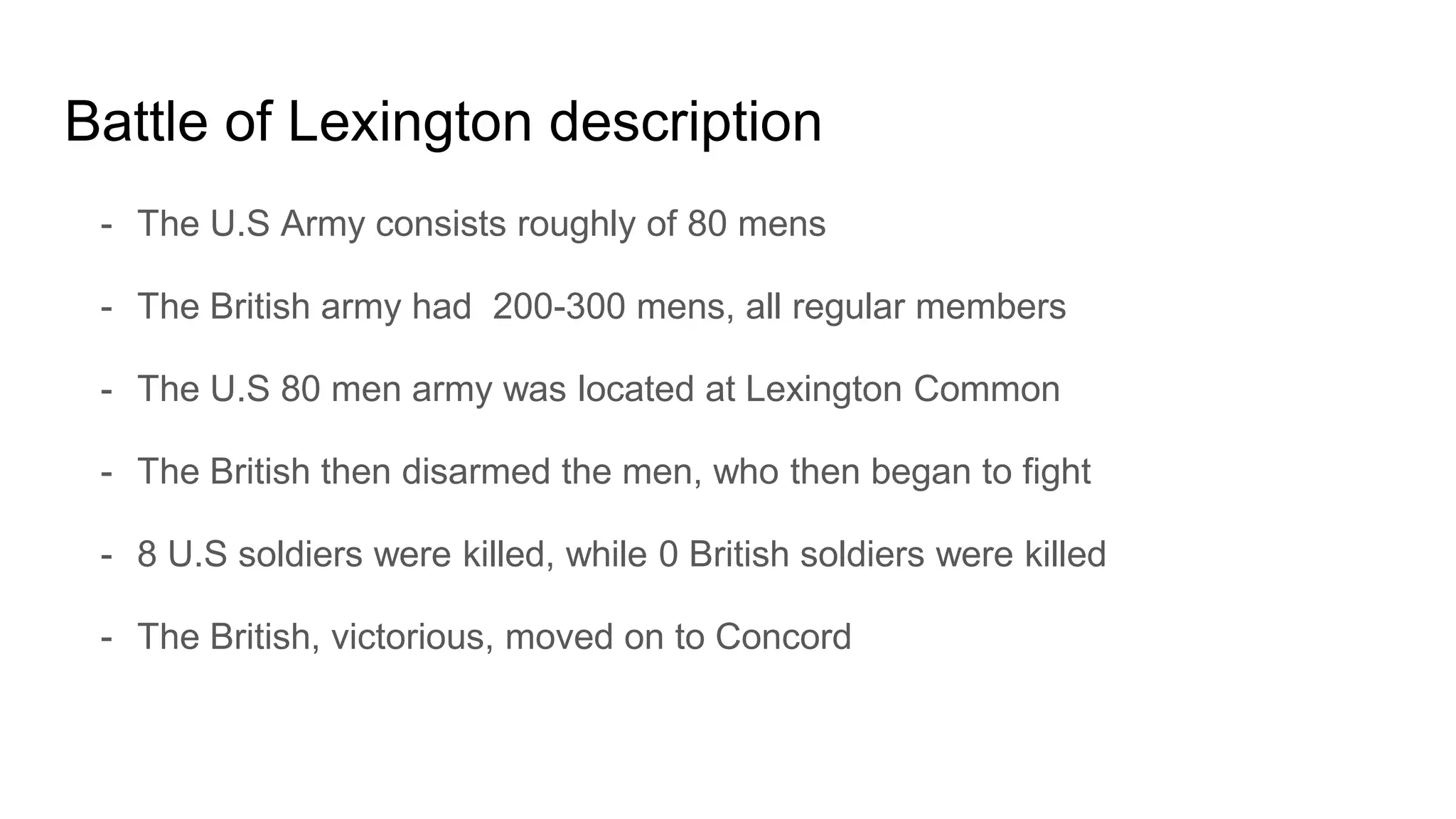 The first Revolutionary war battle: battle of Lexington and Concord | PPTX