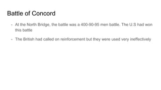 The first Revolutionary war battle: battle of Lexington and Concord | PPTX