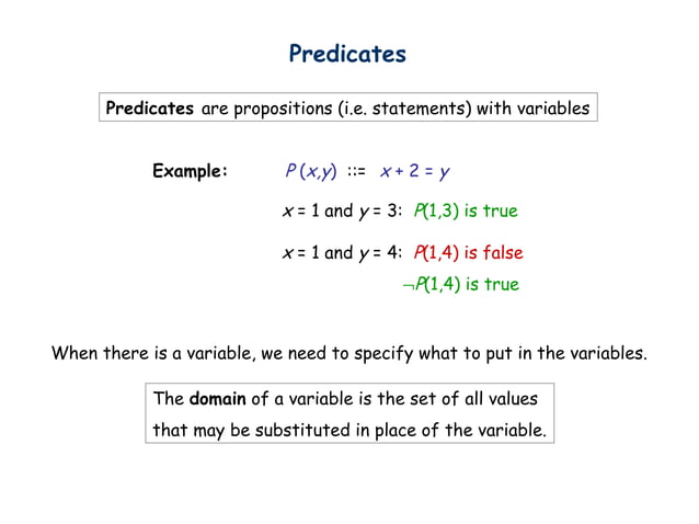 Discrete Math Lecture 02: First Order Logic | PPT