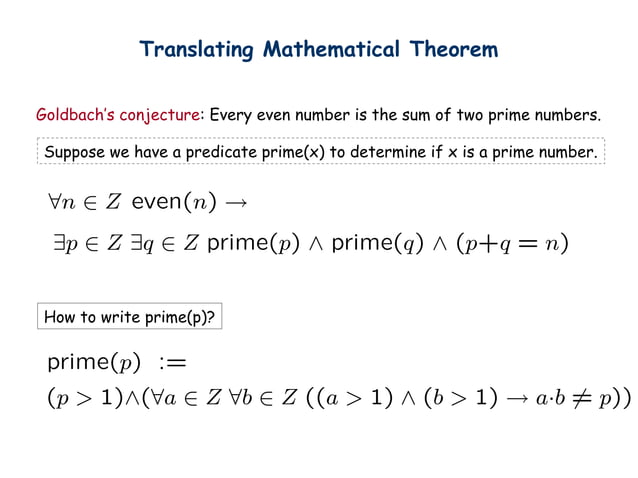 Discrete Math Lecture 02: First Order Logic | PPT