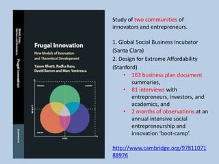 Frugal Innovation: New Models of Innovation and Theoretical Development ...