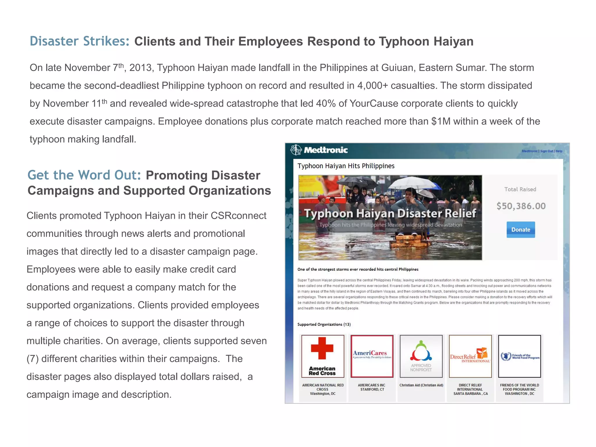 YourCause Typhoon Haiyan Client Case Study | PPT
