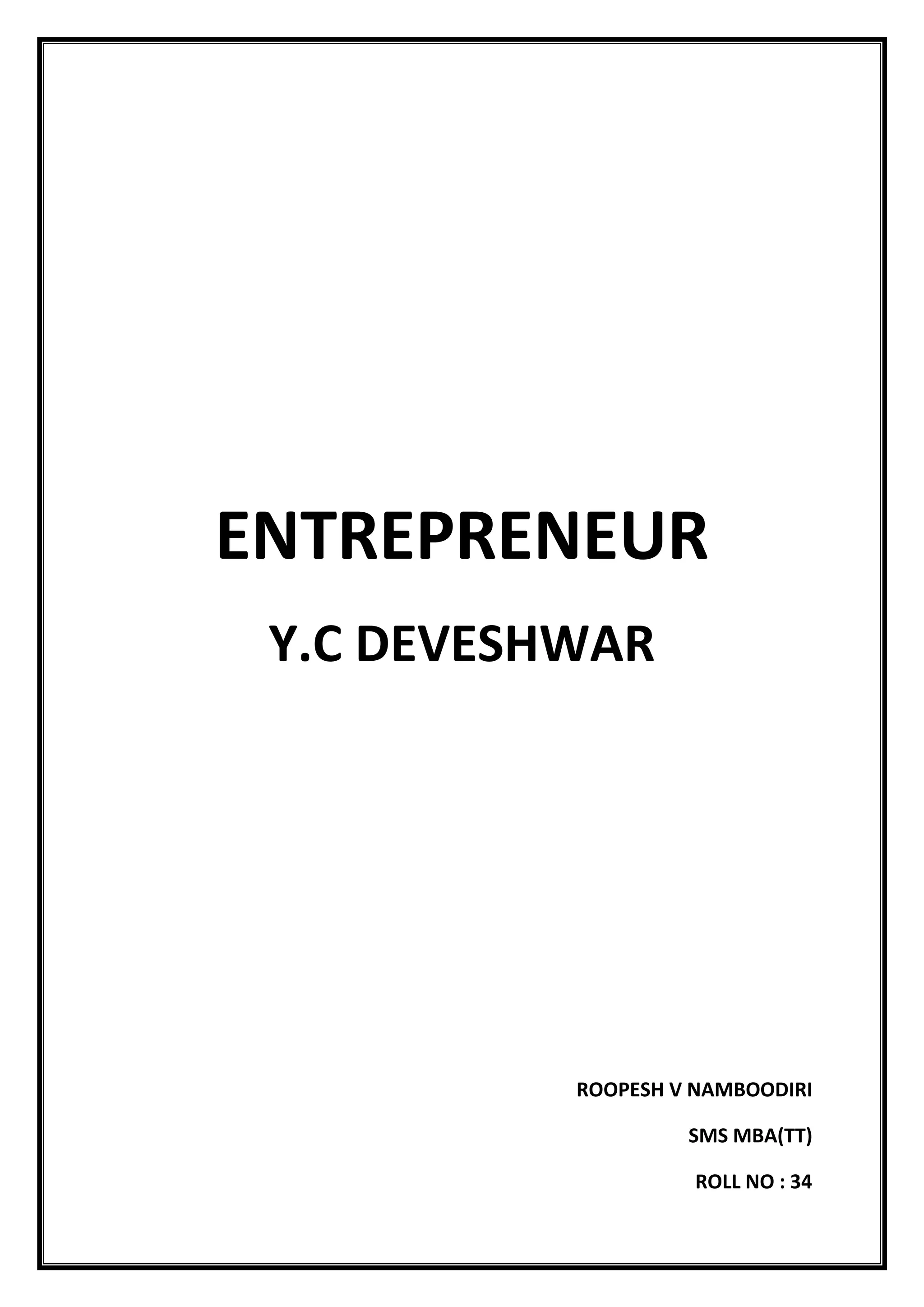 Yc deveshwar | PDF