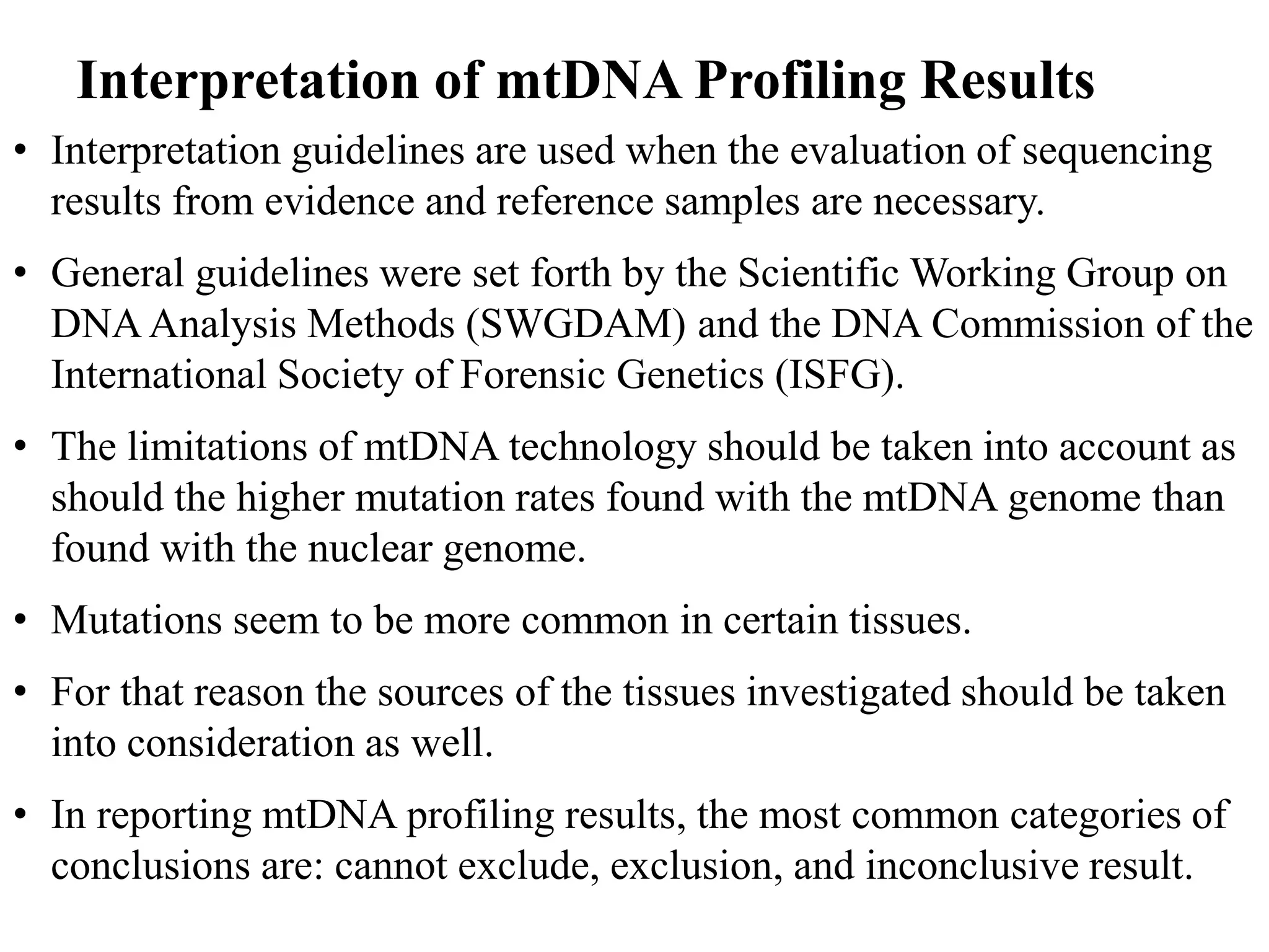 The role of Y chromosome and mitochondrial DNA in forensic science | PPTX