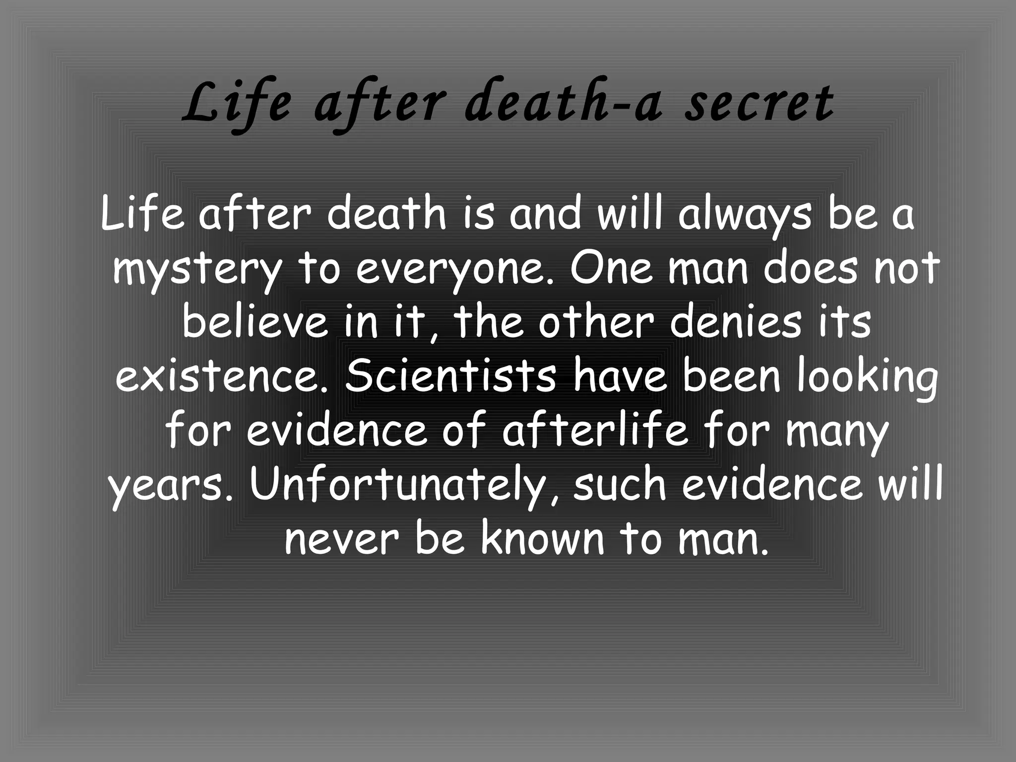Life after death | PPT