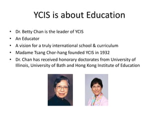 Yew Chung International School of Beijing Introduction | PPTX