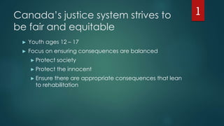 Youth Criminal Justice Act Overview, Canada | PPTX