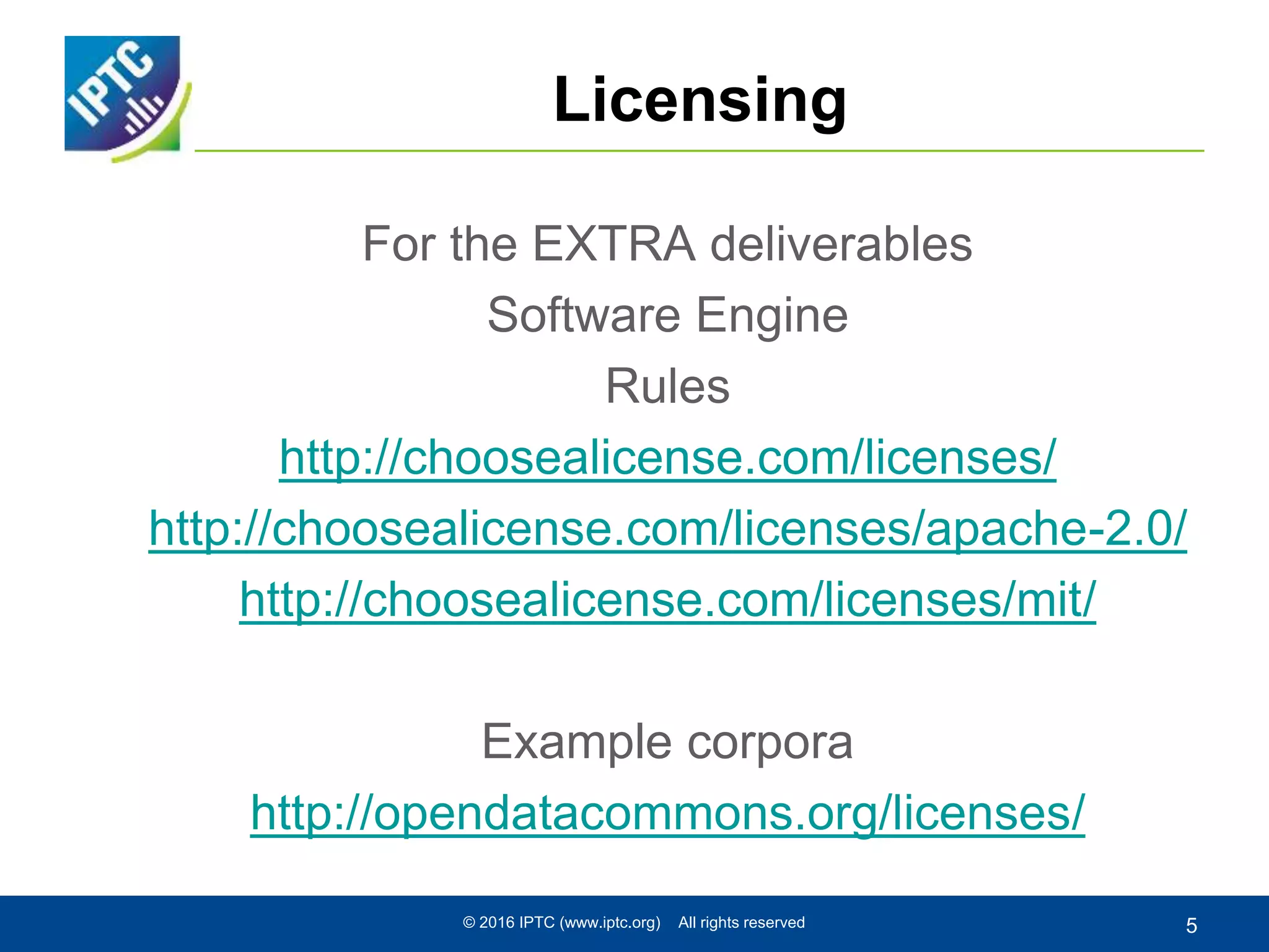 IPTC EXTRA Open Source Classification Workshop | PPT