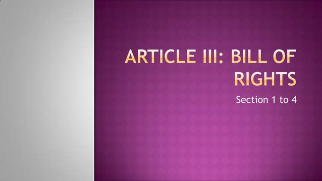 Bill of Rights Sections 1 to 4 | PPTX