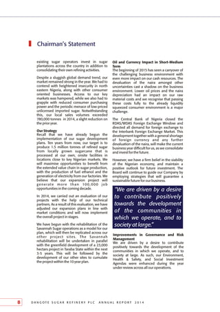 Dangote Sugar Annual Report 2014 | PDF