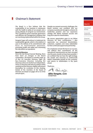 Dangote Sugar Annual Report 2014 | PDF