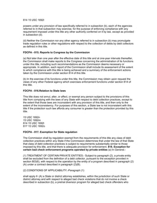FDCPA - Fair Debt Collection Practices Act | DOC